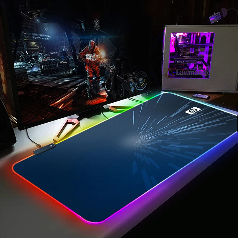 Electronics & Accessories Desk Mat RGB Led Gaming Mouse Pad Pink Brush ...