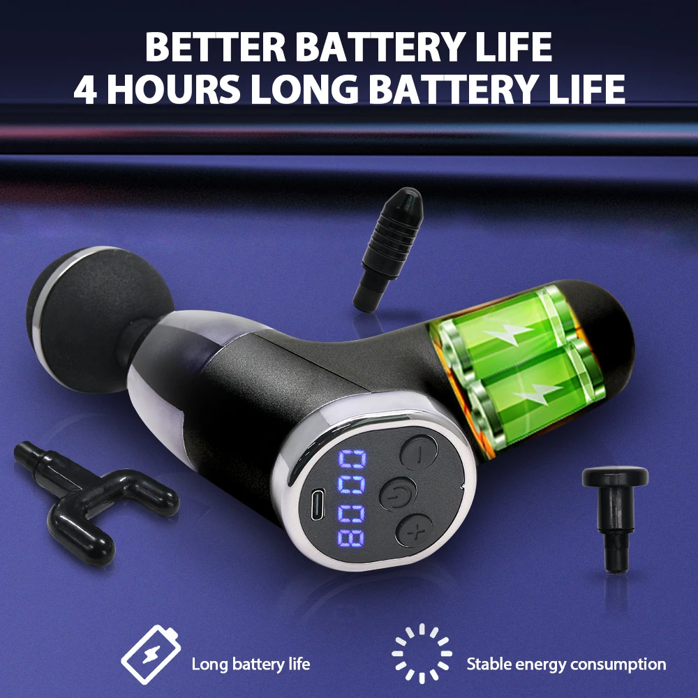 USB Mini Electric Massage Gun Muscle Relaxation Vibration Speed Body ...