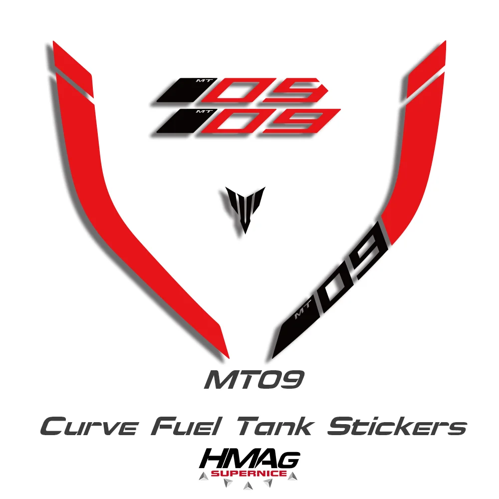 For Yamaha MT09 MT 09 FZ09 FZ 09 Curve Fuel Tank Stickers Custom MT 09 ...