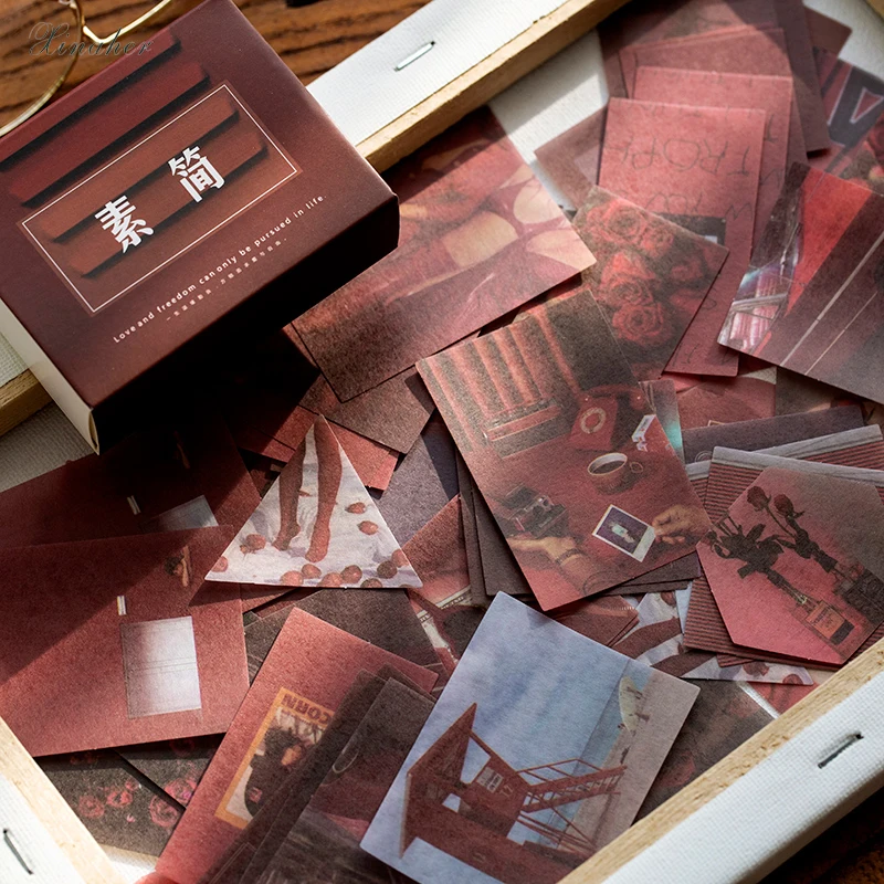 XINAHER 100Pcs/box Vintage INS style photo paper sticker package DIY ...