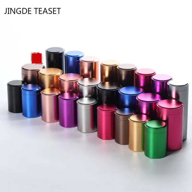 Mini Metal Tea Caddy Sealed Storage Tank Portable Travel Tea Boxes Tea ...