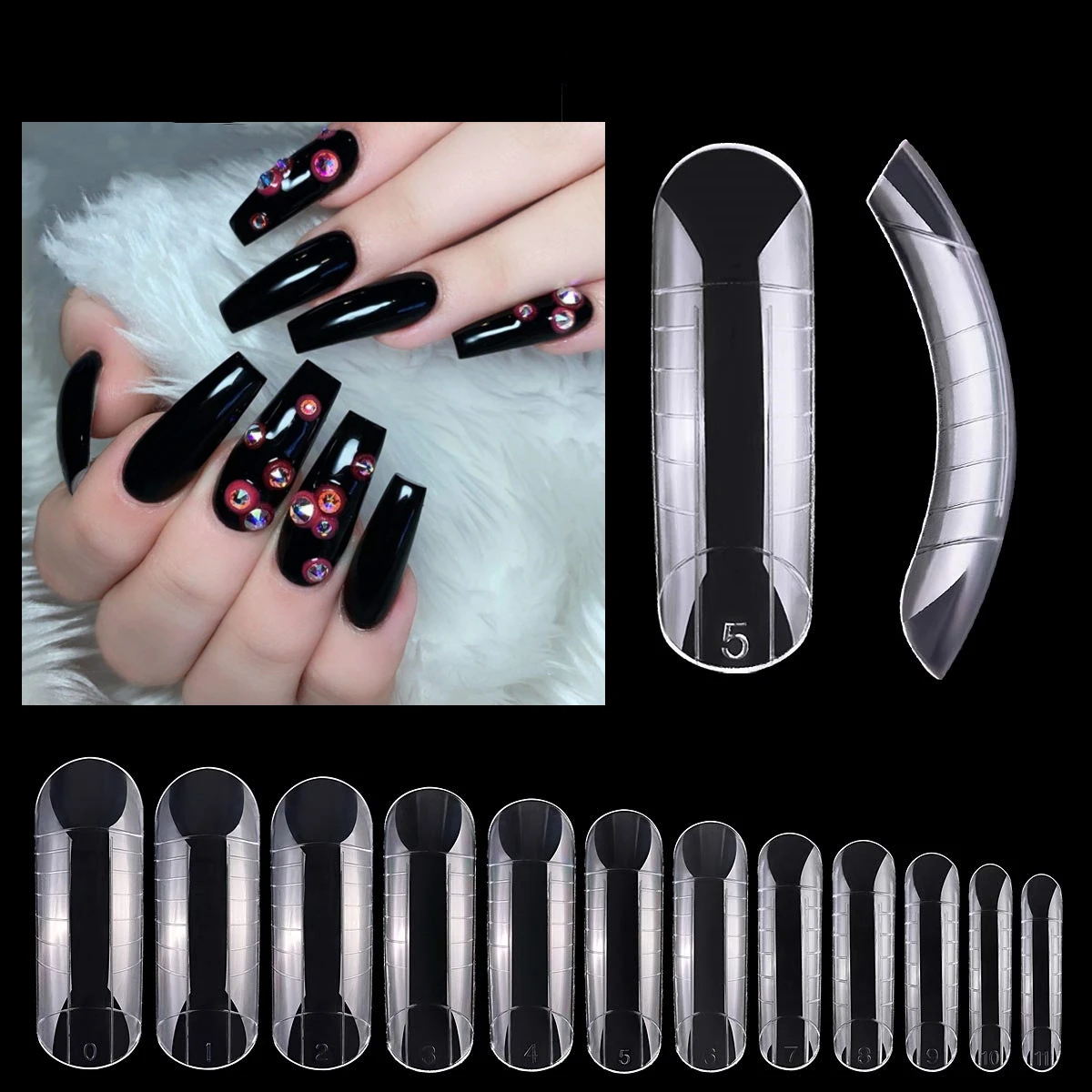 60Pcs Poly Nail Extension Gel Dual Forms Nail Gel Fake Nails Nail Mold ...