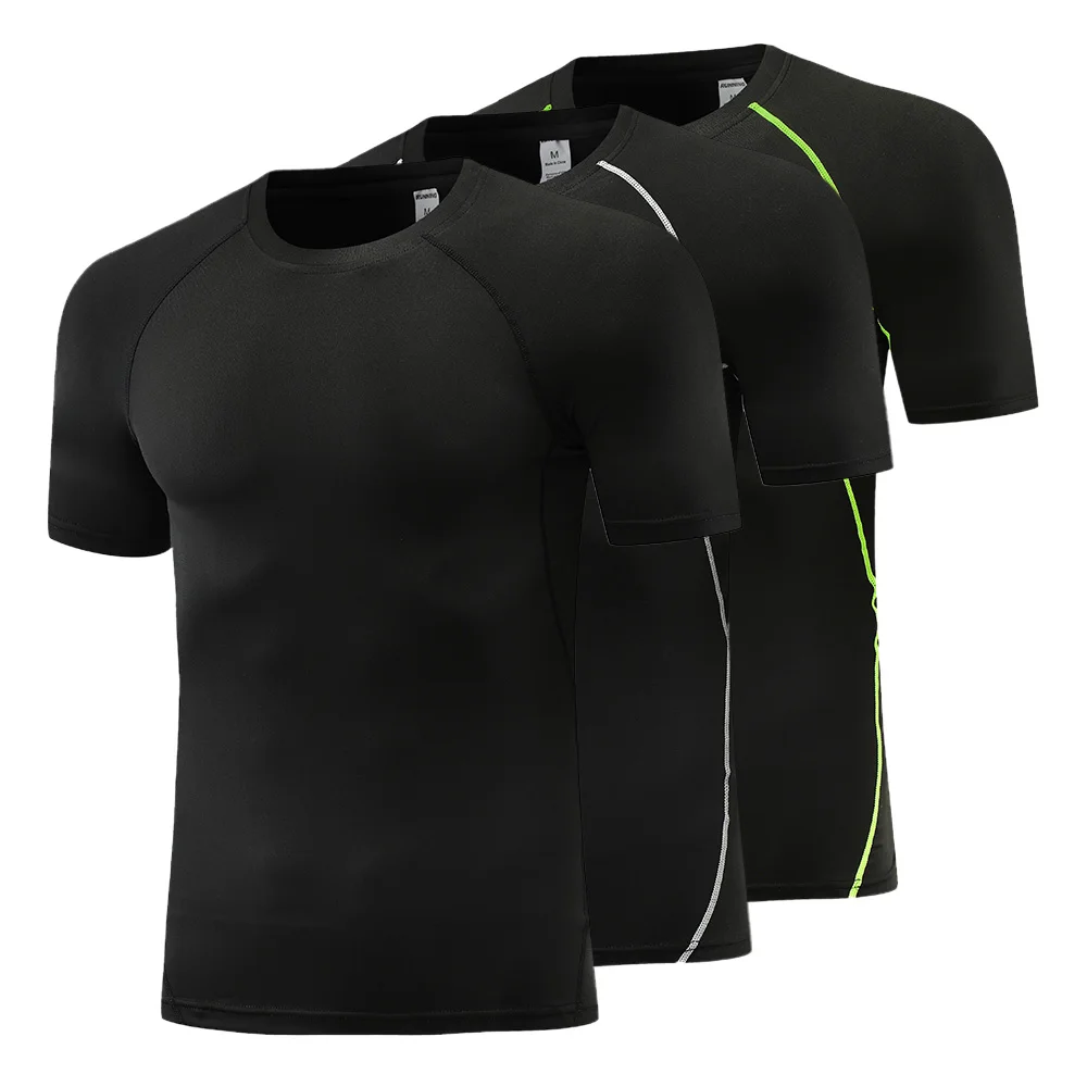 Spandex-Sports-Gym-T-Shirt-Breathable-Running-Shirt-Men-Short-Sleeve ...