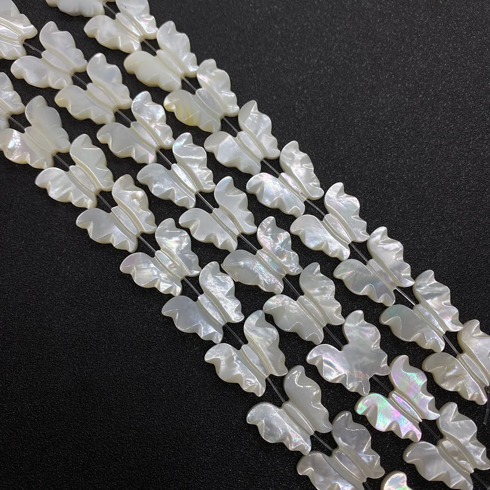 Butterfly-Shape-Natural-Sea-Shell-Beads-16x18mm-White-Shell-Beads ...