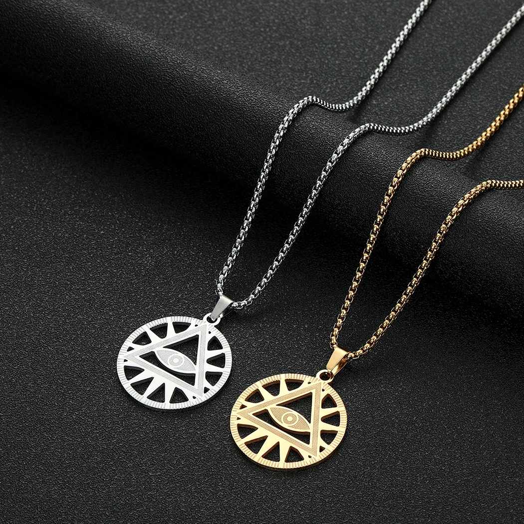 Chandle All-Seeing-Eye of Providence Illuminati Pyramid Charm Necklace ...