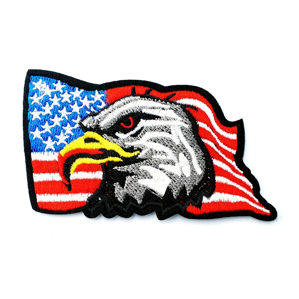 Eagle Size:5.1x9.0cm Embroidered Patch for Clothing Iron on Sew ...