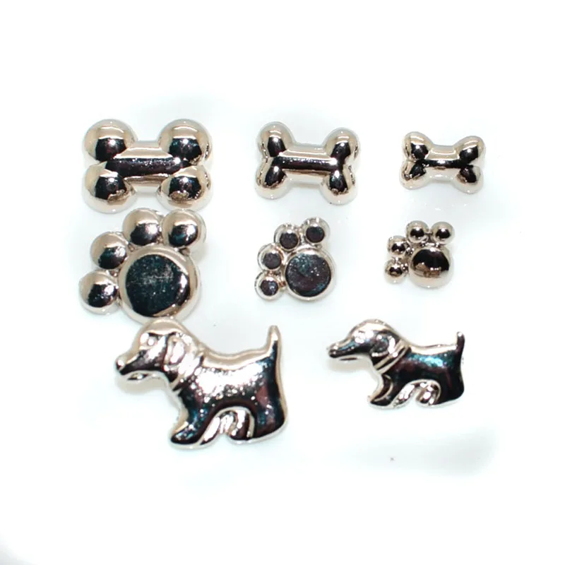 30set Silver Plated Bone Dog Rivet Studs Spikes Punk Rock DIY Leather ...
