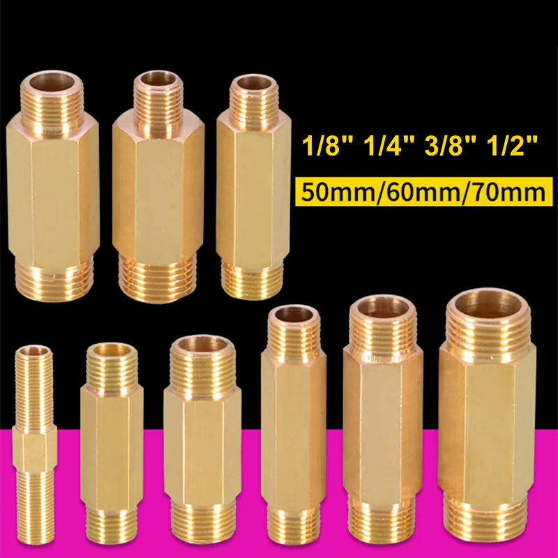 Copper External Direct Extension Pipe External Tooth Threaded 1/8 1/4 3 ...