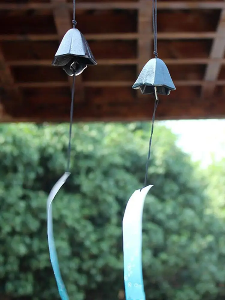 CARILLON A VENT,Black-China--Carillon éolien en fonte, pétale en métal ...