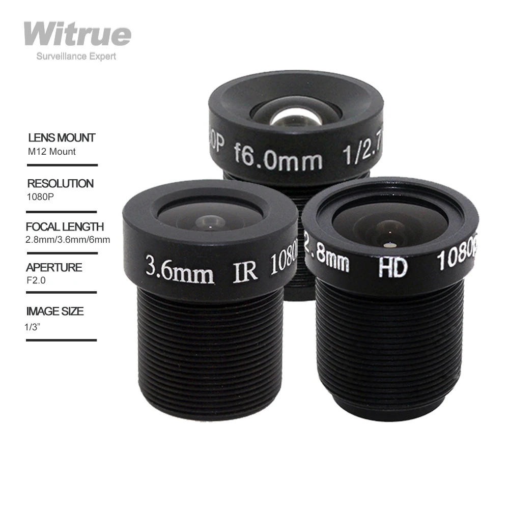 1080p Cctv Lens 2.8/3.6/6mm M12 Mount 2mp Aperture F2.0 1/3" Image ...