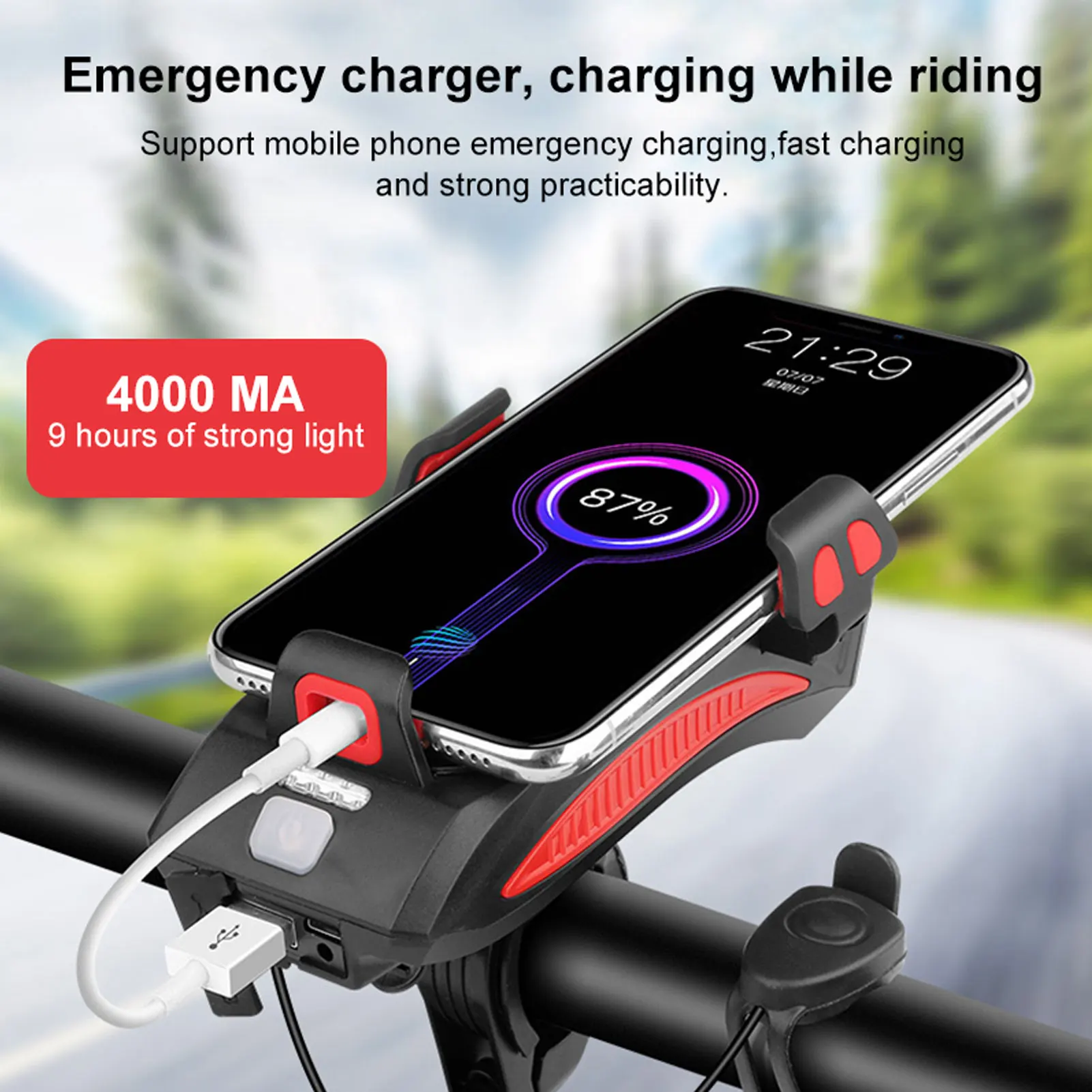 4-in-1-MTB-Bicycle-3XLED-400LM-2000mAh-4000mAh-Headlight-with-Power ...