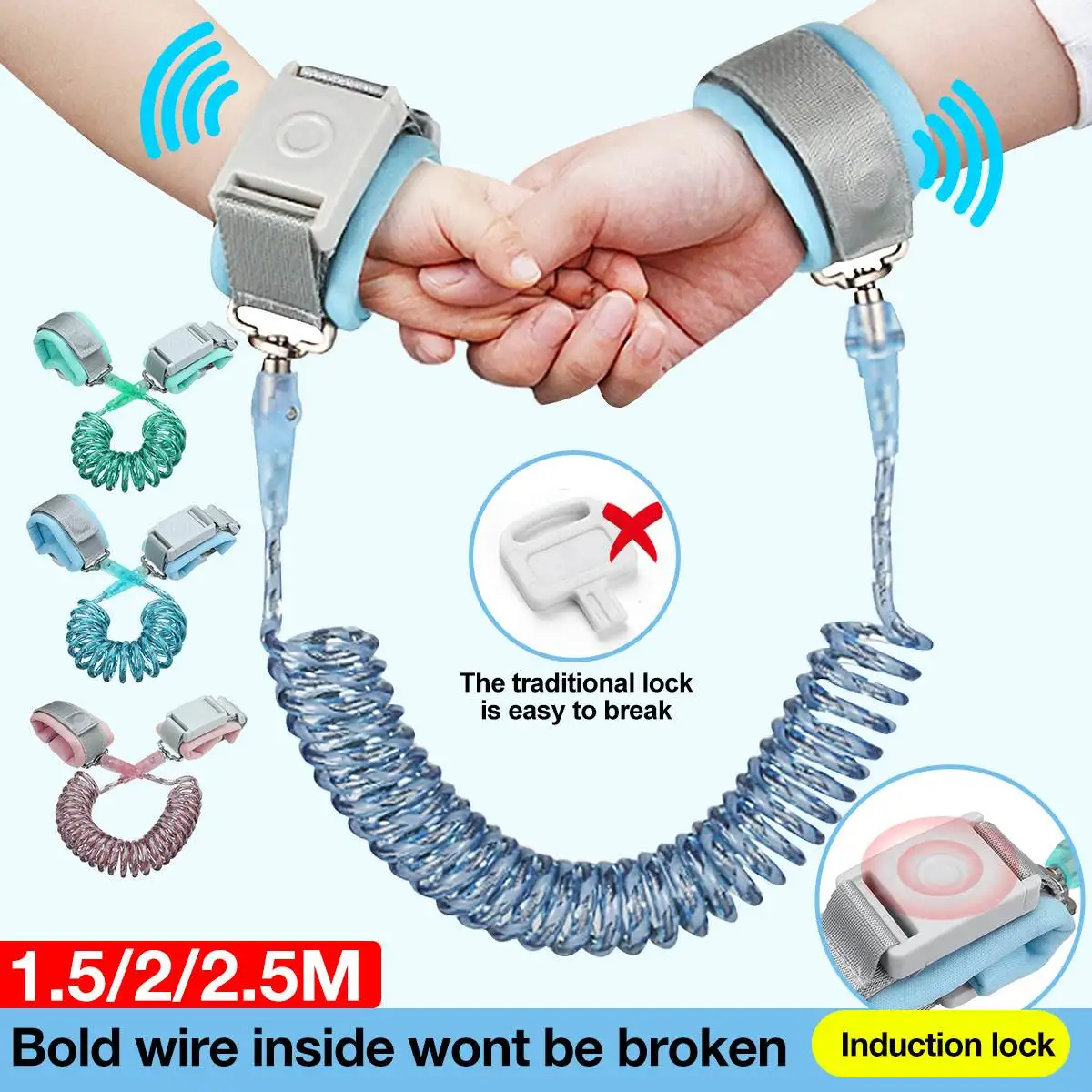 Child-Anti-Lost-Wrist-1-5-2-2-5M-Strap-Rope-Toddler-Leash-Magnetic ...