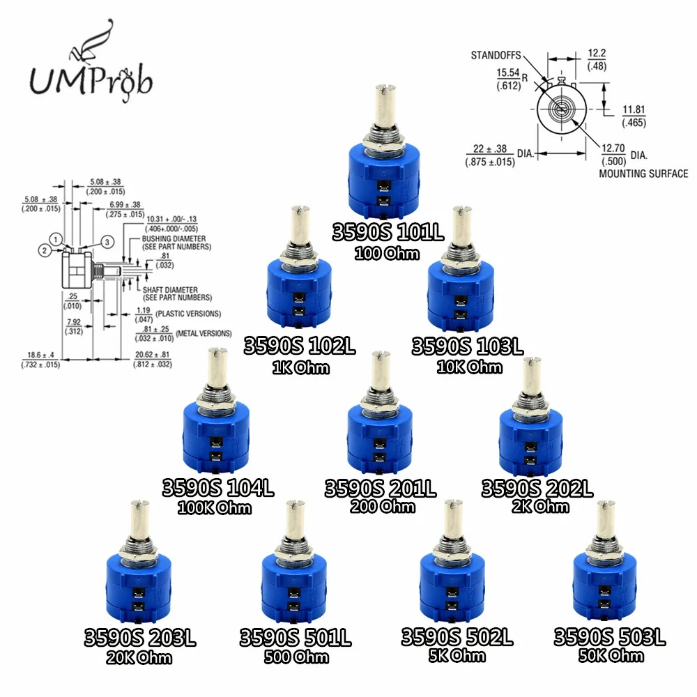 3590S-2-103L-3590S-1K-2K-5K-10K-20K-50K-100K-ohm-Precision-Multiturn ...