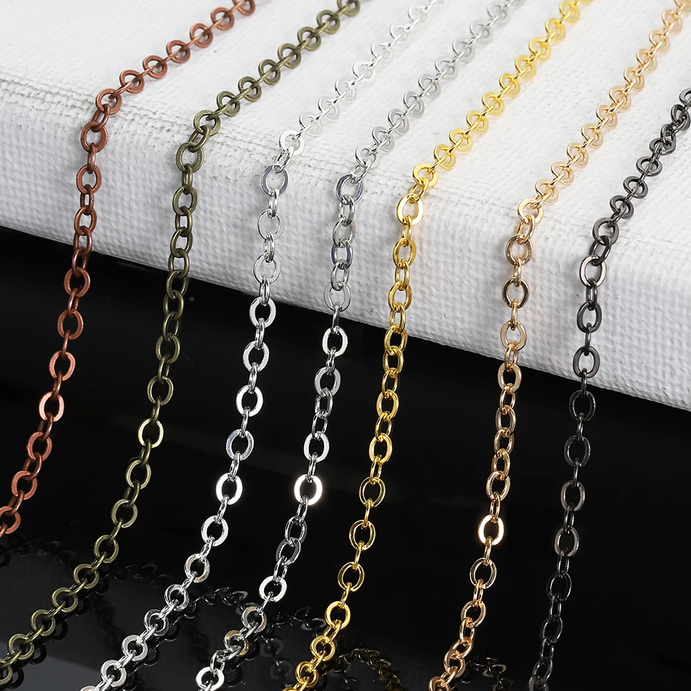 5Meters 1.7 2.6mm Gold Necklace Chain for Jewelry Making DIY Gold Metal ...