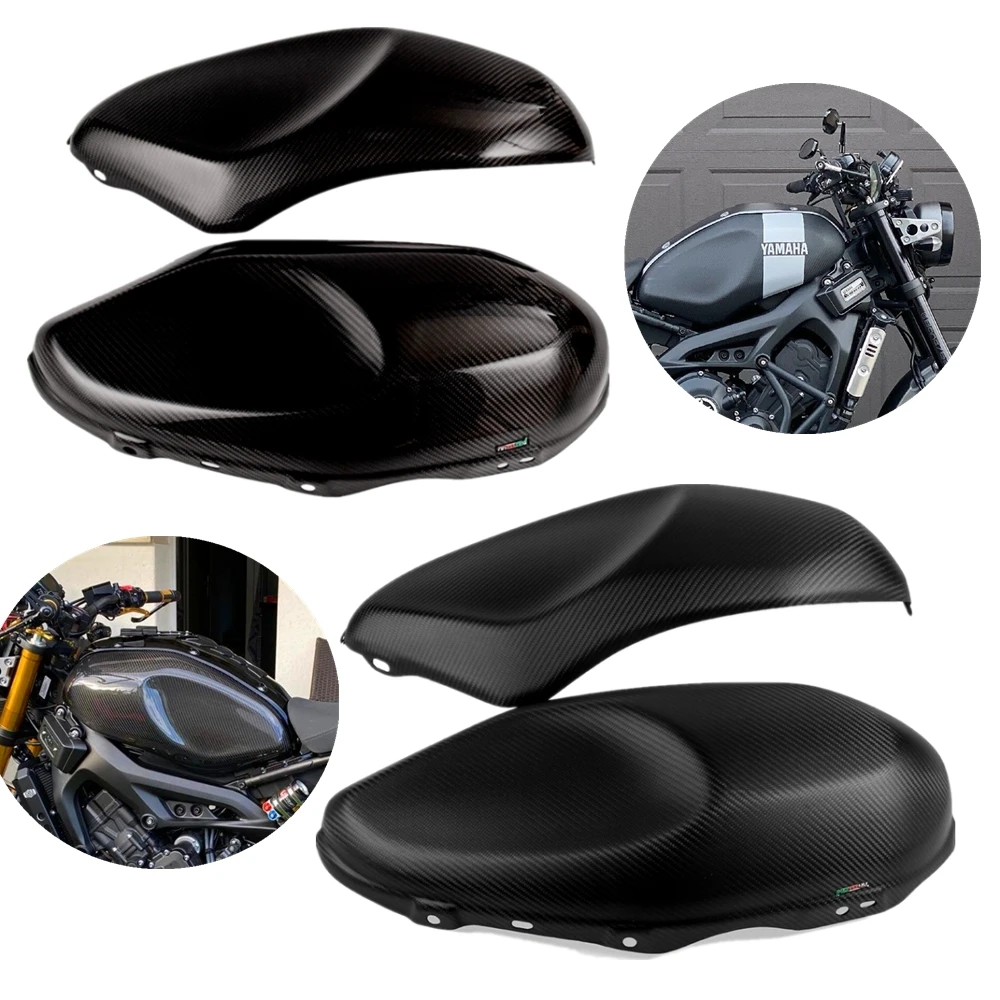 For-YAMAHA-XSR900-XSR-900-Carbon-Fiber-Side-Tank-Covers-Cafe-Racer ...