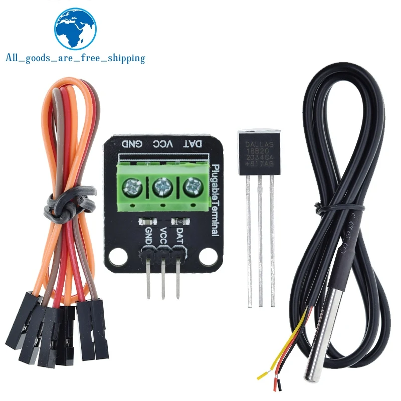 DS18B20 Temperature Sensor Module Kit Waterproof 100CM Digital Sensor ...