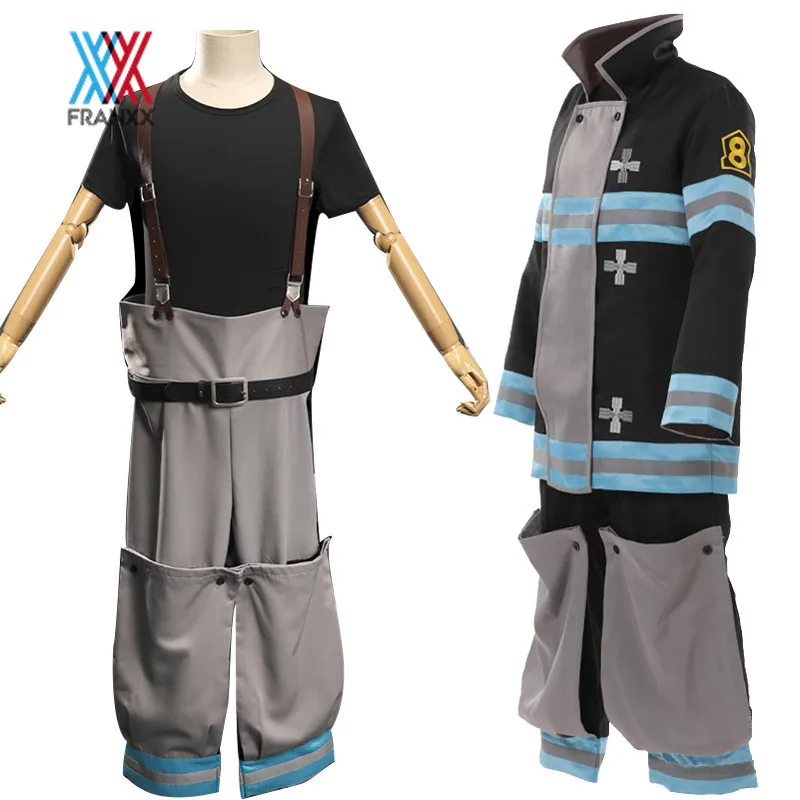 Anime Fire Force Enen No Shouboutai Cosplay Full Set Jacket Pants ...