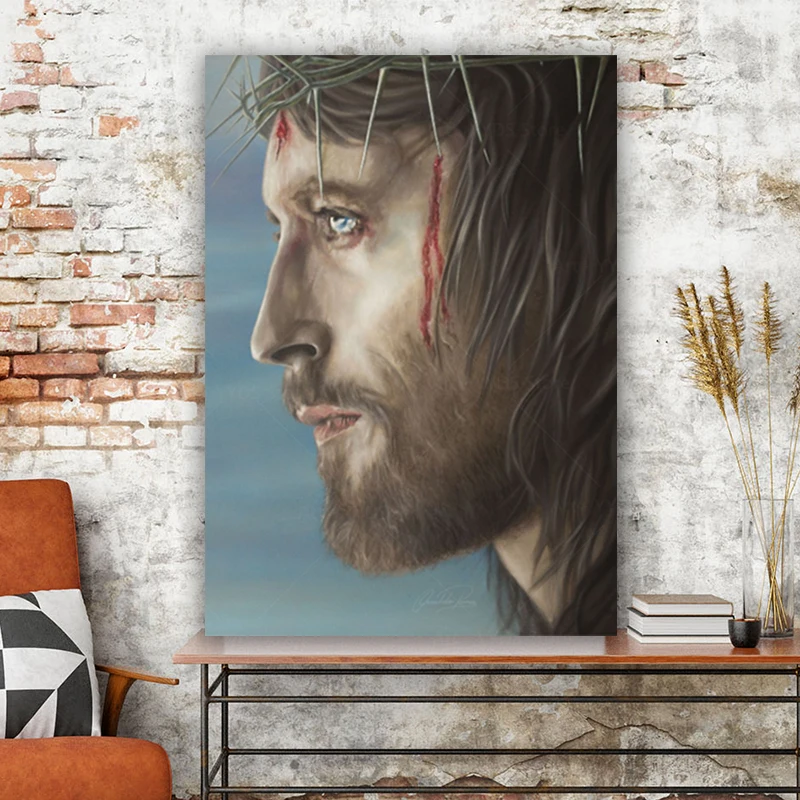 Jesus Of Nazareth Portrait Canvas Poster Print Figure Painting Art ...