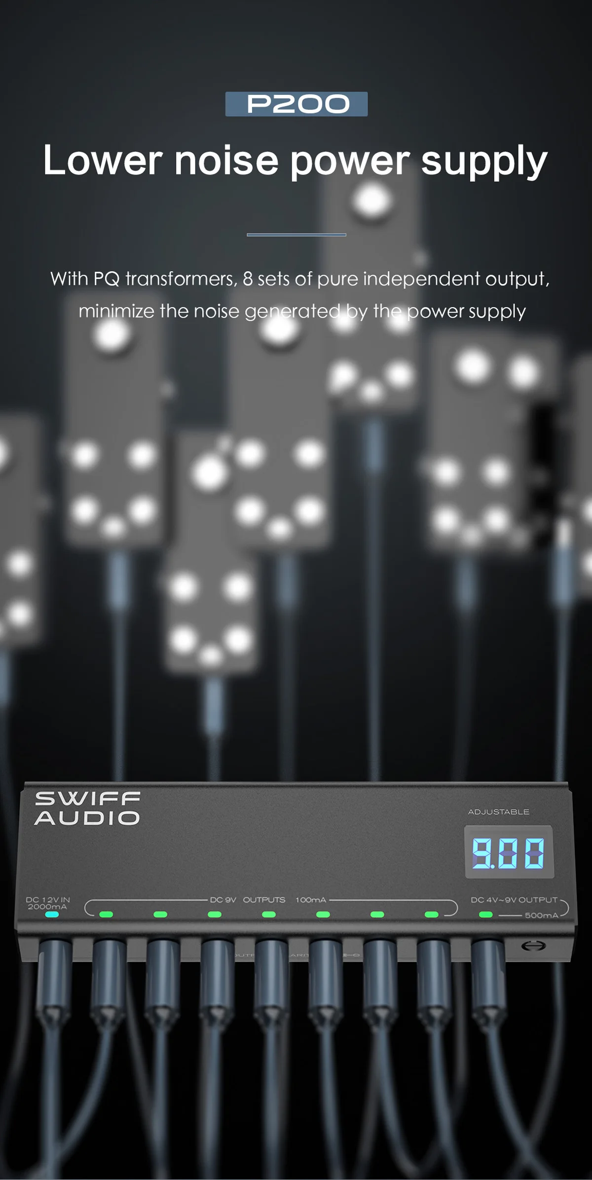 Swiff Audio P200 Effector Adjustable Power Supply สต็อกแน่น พร้อมส่ง - CT Music