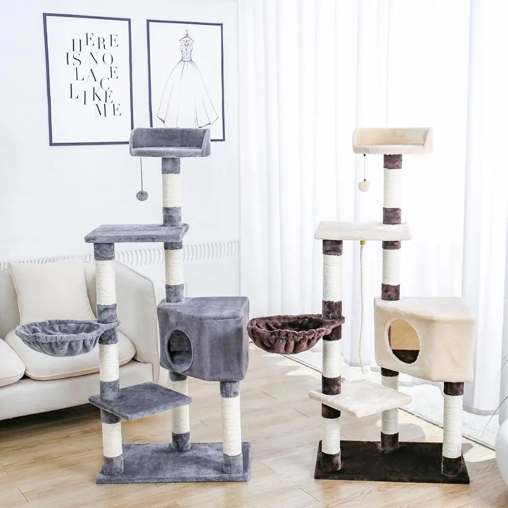 Cat Tree House Condo Playground Stratcher Furniture for Cats Kittens ...