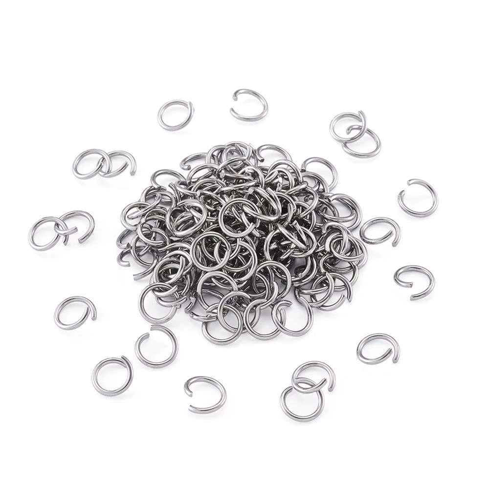 1000pcs 304 Stainless Steel Open Jump Rings Loops Jump Rings Split Ring ...