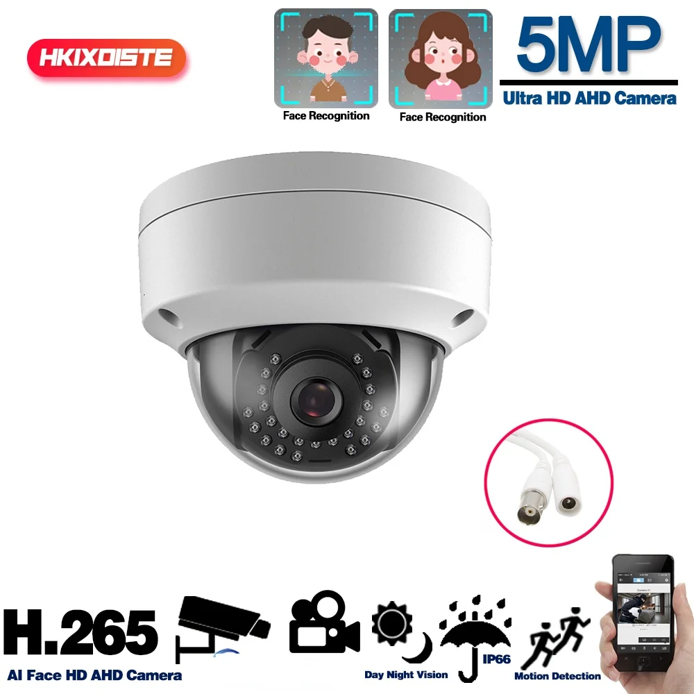 H.265 5MP Surveillance CCTV Camera BNC Waterproof Vandalproof 5MP HD ...
