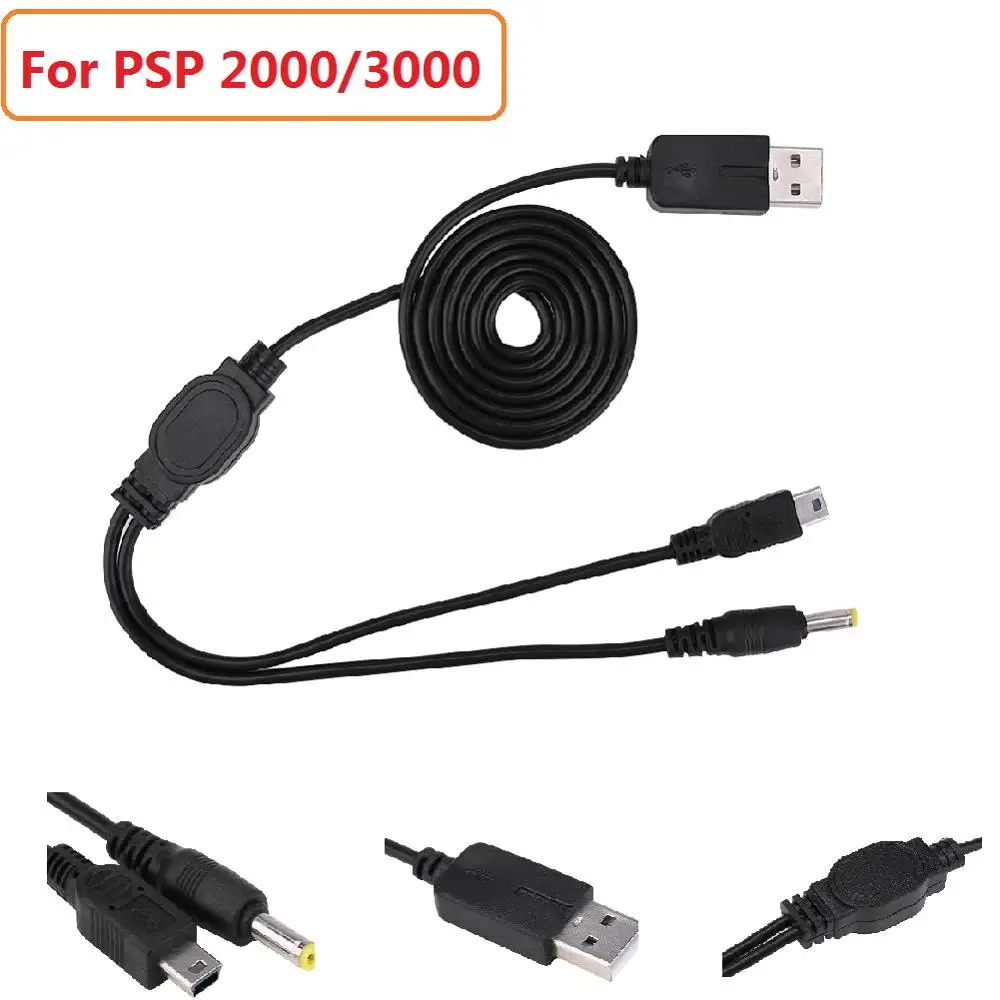 Ladegerät für Sony PSP 2000 3000 1,2 M Neueste Ladegerät Power 2 in 1 USB Daten Ladekabel Kabel ...