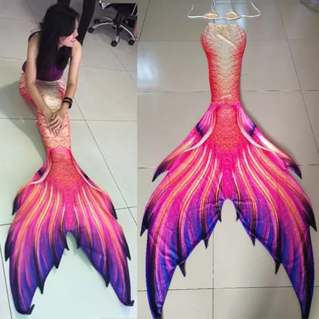 Mermaid Swimsuit Tail And Fins With Monofin Cosplay Costume For Adult ...