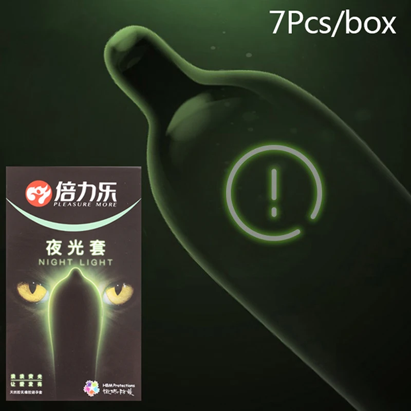 Glowing Condoms 3Pcs Luminous + 4Pcs Ultrathin Condoms Glowing Condoms ...