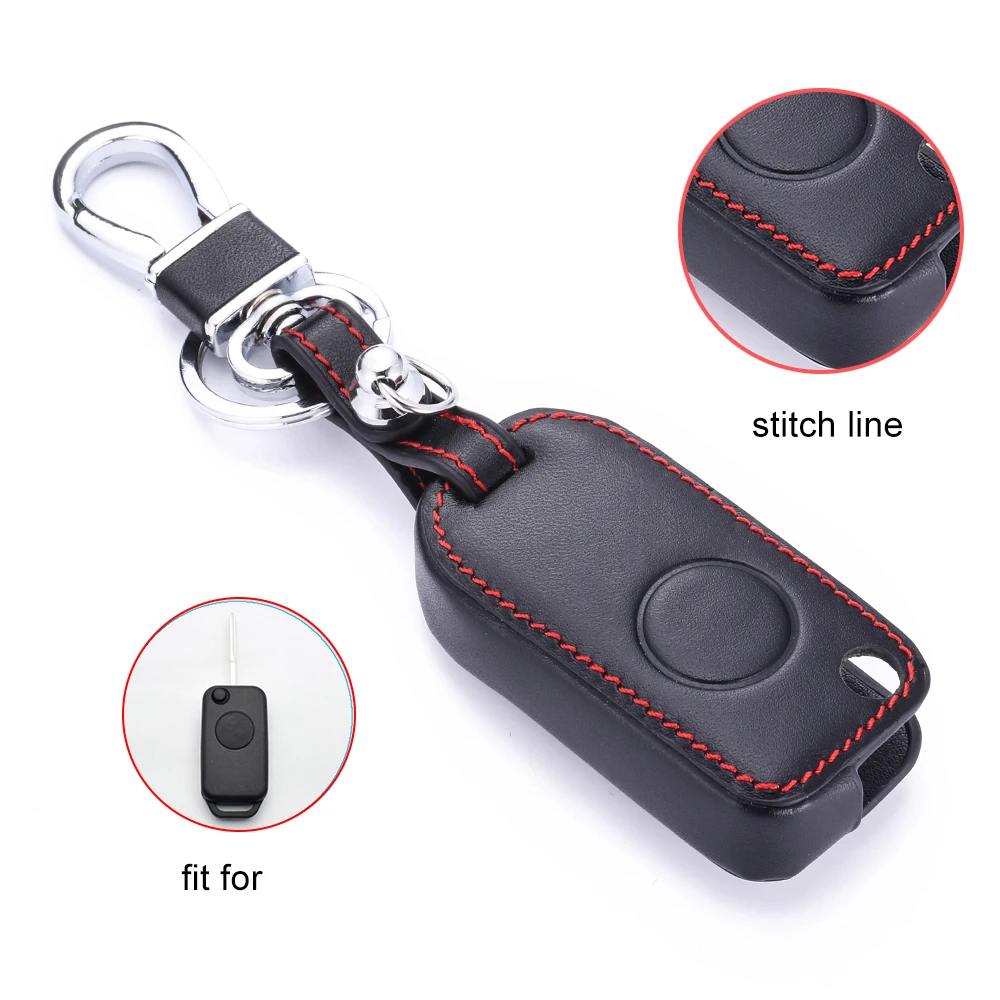 Genuine Leather Remote Car Keys Case Fob Cover for Mercedes For benz ...