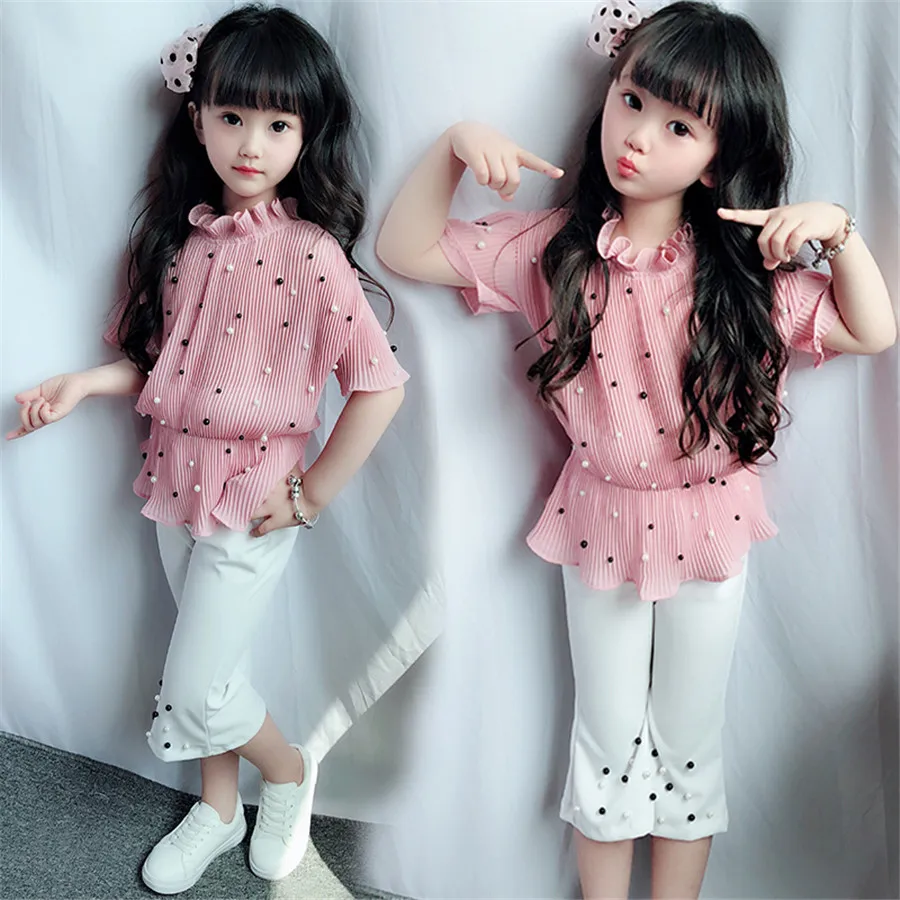 Girls Sets Clothes Kids Fashion Tops Pants Two Piece Set Children ...