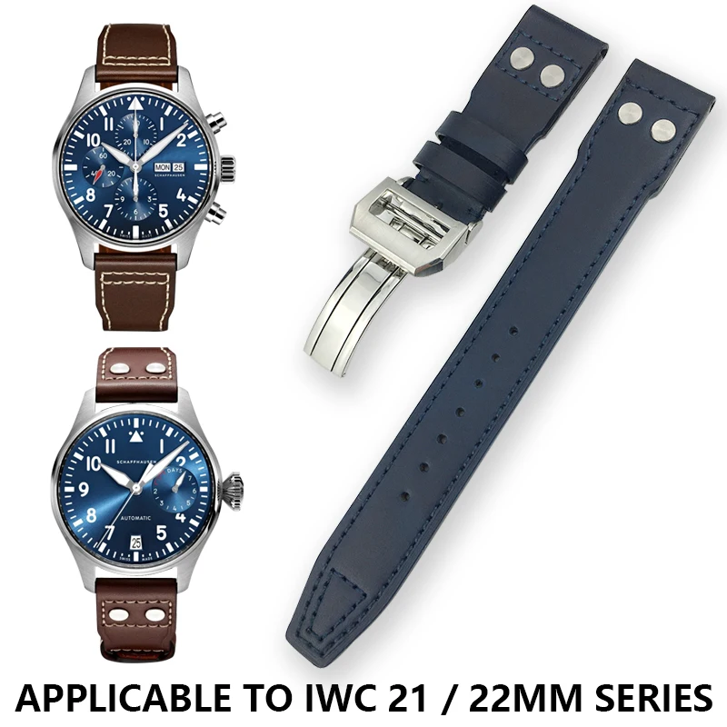 Iwc Portofino Watch Strap | Iwc Pilot Leather Strap | Leather Folding ...