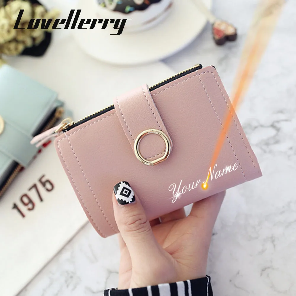 2022 New Short Women Wallets Free Name Customized Fashion Simple Cute ...