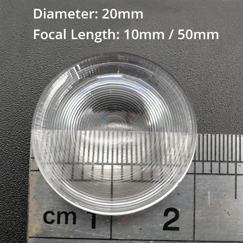 2PCS 20mm Mini Round Optical Plastic Solar Fresnel PMMA Condensing Lens ...