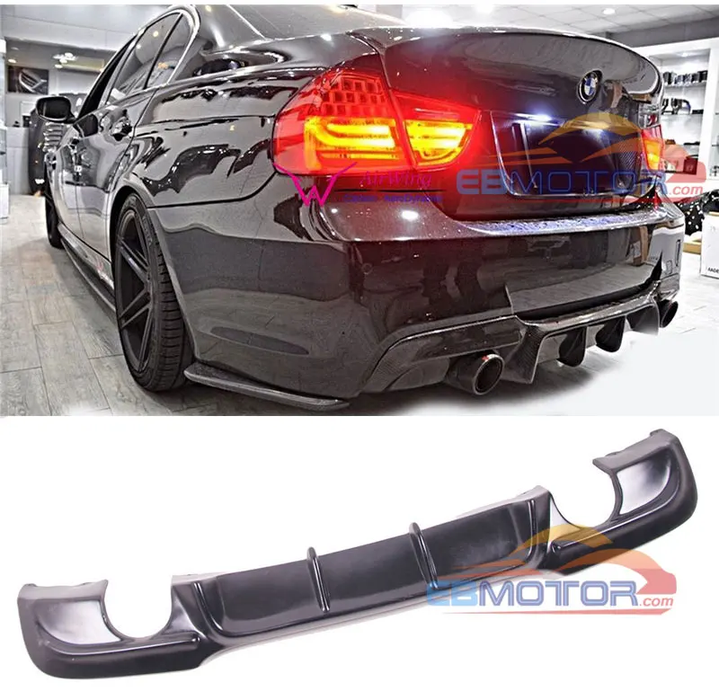 PAINTED Big Fins Rear Diffuser For BMW E90 3 Series 323i 325i 328i 335i ...