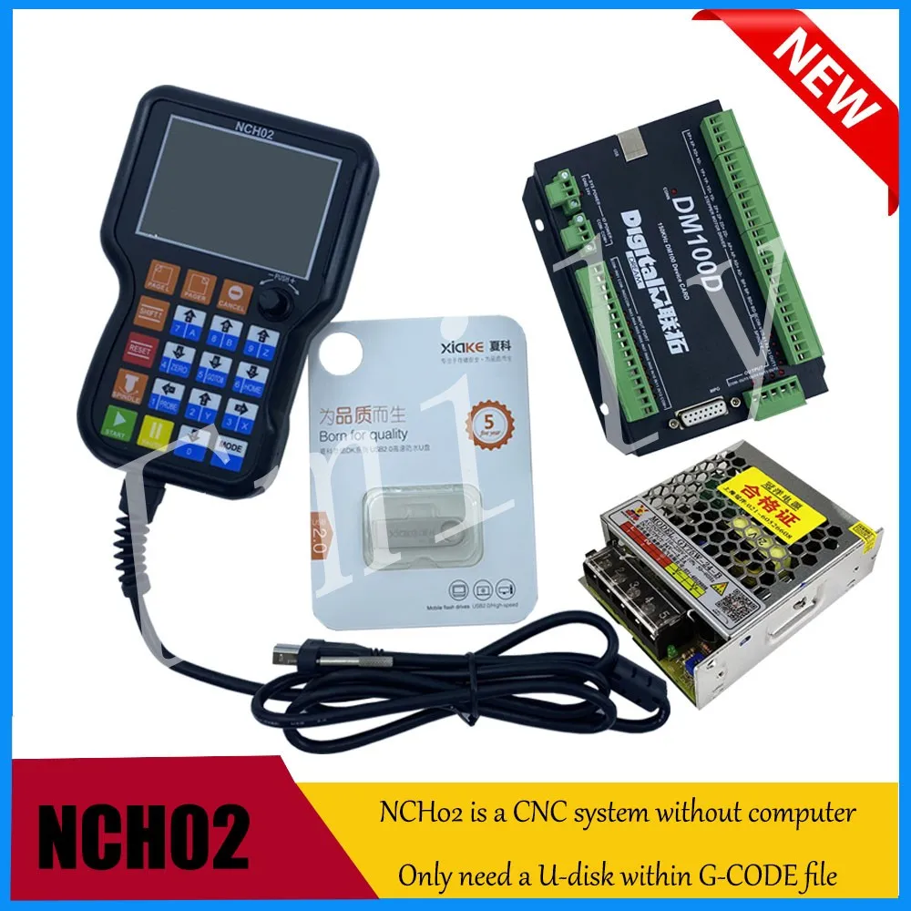 Cnc Handle Motion Controller Nch02 3/4/5axis(optional)125 Khz Pulse U-disk Read G-code + 24v 75w ...