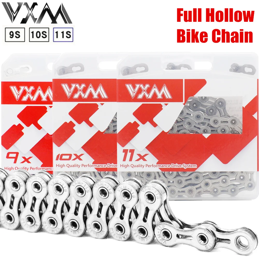 VXM cadena completamente hueca para bicicleta, accesorio para bici de 9 ...