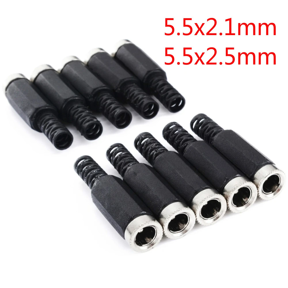 10pcs Female DC Power Jack Plugs Socket Adapter Connector 2.1x5.5mm 2.5x5.5mm dc connectors ...