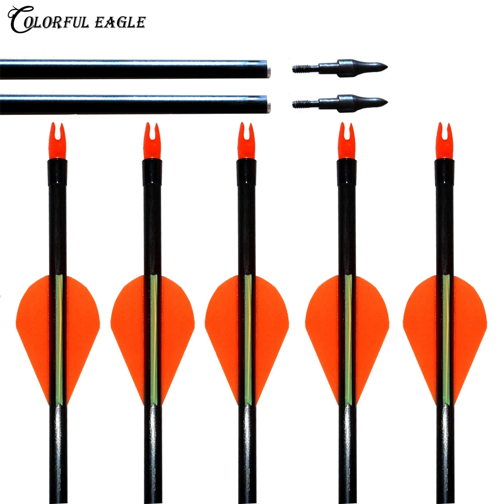 6 30pcs 28"29"30"31.5" Spine 500 Target Practice Steel Point Archery ...