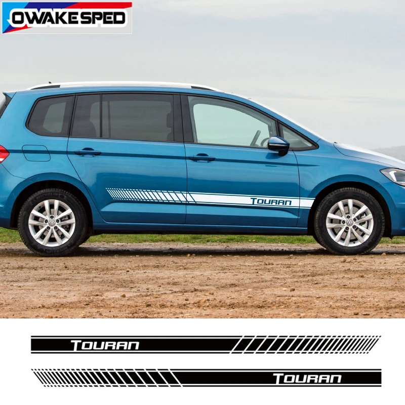 Racing Sport Stripes Stickers Car Door Side Skirt Decor Stickers For ...