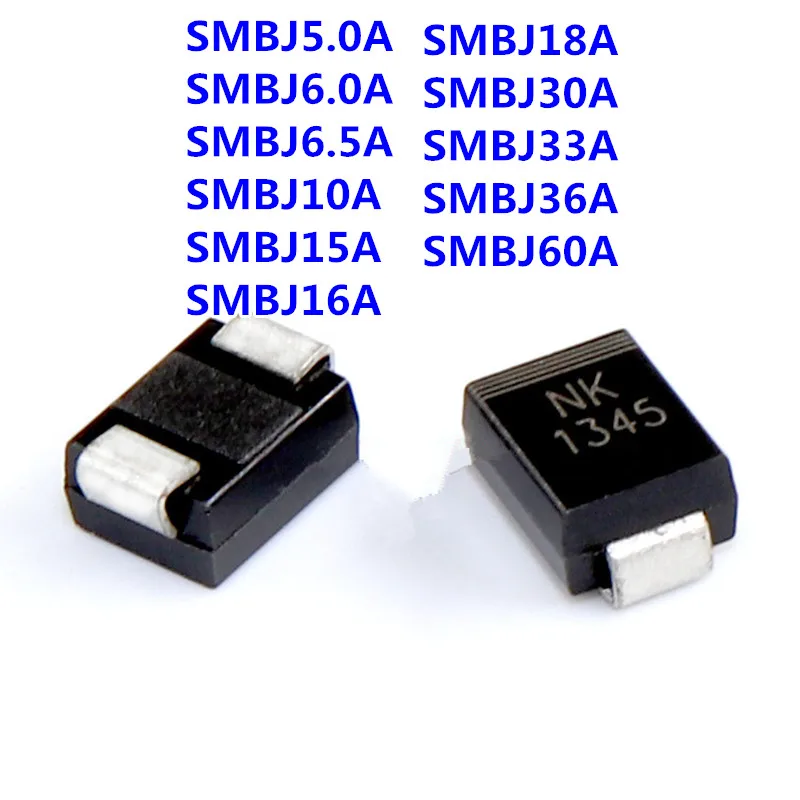 20PCS-TVS-Diode-SMBJ5-0A-SMBJ6-0A-SMBJ6-5A-SMBJ10A-SMBJ15A-SMBJ16A-SMBJ18A-SMBJ30A-SMBJ33A ...