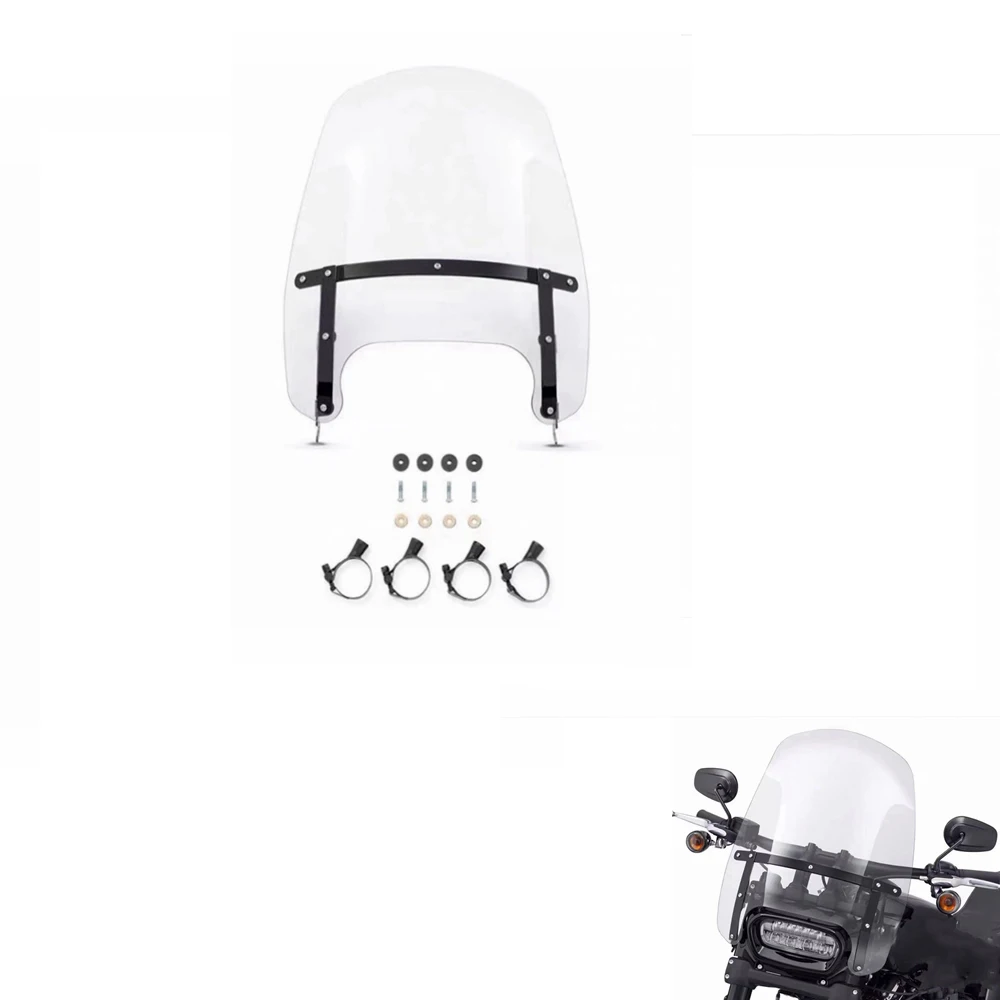 할리 소프트 테일 팻 보이 2018 2021 클리어 윈드 실드 빠른 제거 윈드실드 오토바이 윈드실드윈드 스크린 And 변류기