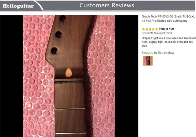 Guitar Nut Genuine Graph Tech TUSQ Nut - 42mm Flat Bottom For Strat ...