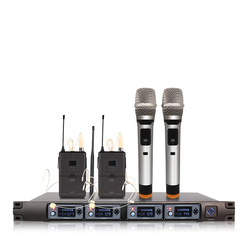 handheld microphone wireless systems UHF4 channel lapel condenser ...