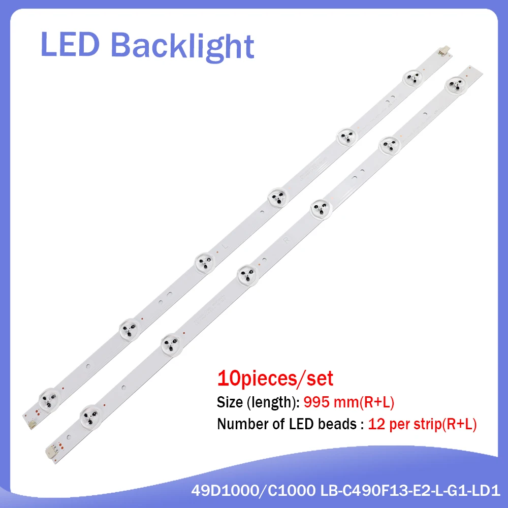 955mm LED 백라이트 램프 stripLED 용 LED49C1000n 49D1000/C1000 LB C490F13 E2 L ...