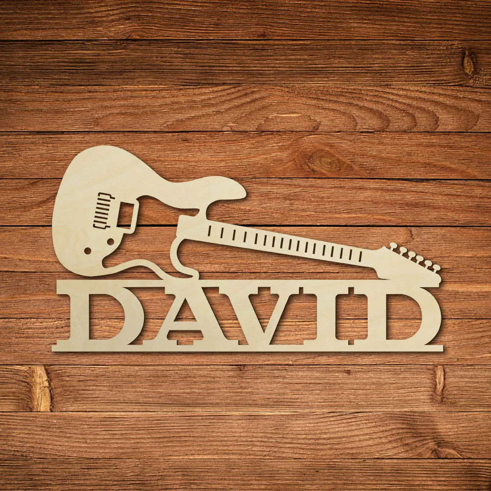 Guitar Custom Name Wood Sign Music Instrument Wall Art Music Studio ...