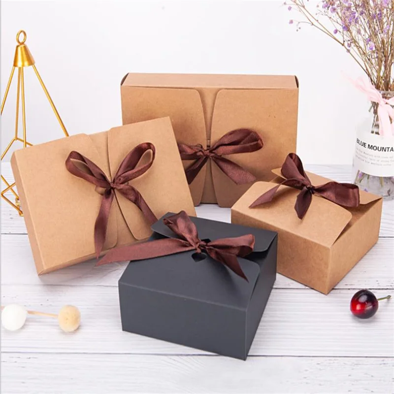 Customized-Kraft-paper-Box-Rectangular-Gift-Box-With-Bow-Knot-Packaging ...