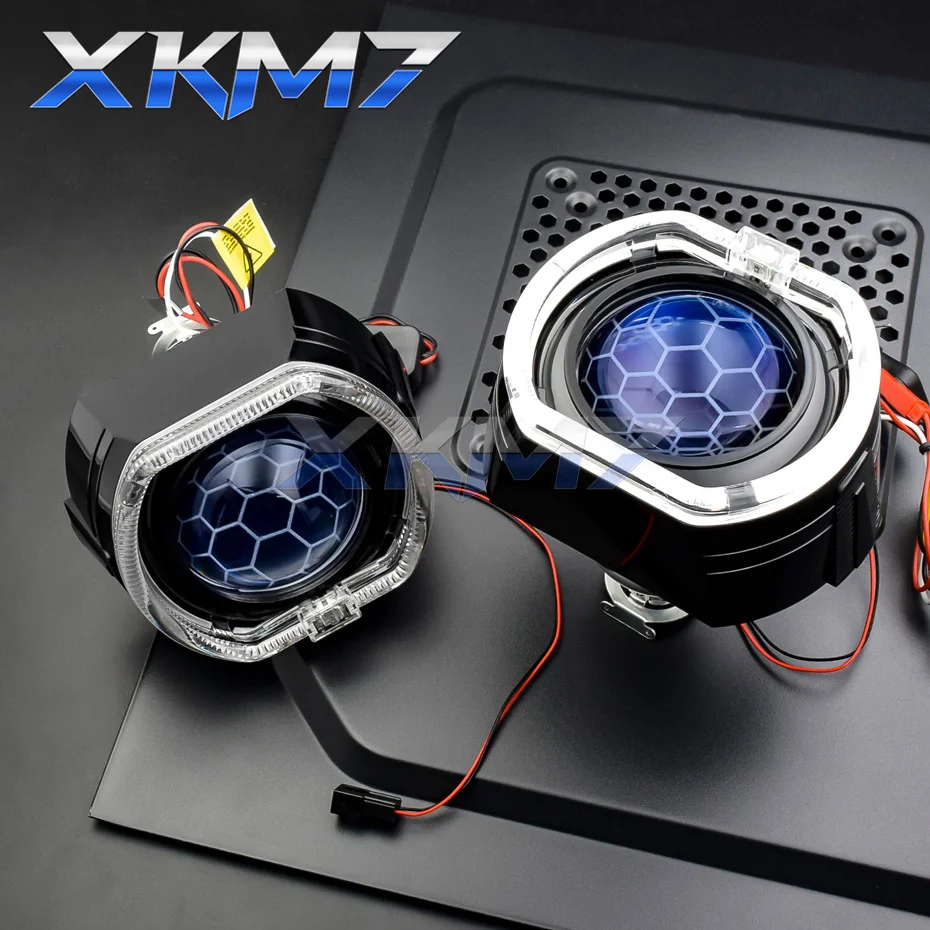 Car Lens Angel Eyes Running Lights For Cars Retrofit 2.5'' Projector ...