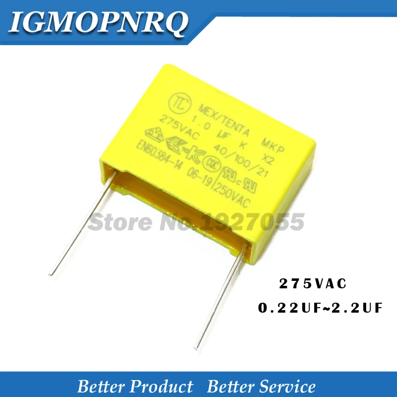 10pcs X2 Safety capacitor 22.5mm 275VAC 275V 0.22UF 0.33UF 0.47UF 0 ...