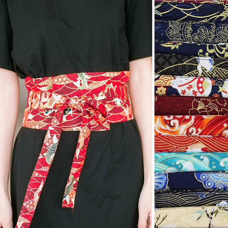 15Color-Retro-Print-Kimono-Waistband-Chinese-Hanfu-Dress-Belt-Japanese ...
